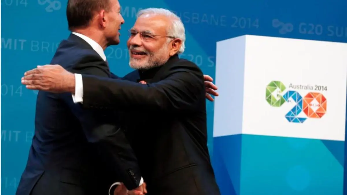 Abbott welcomes Modi at G20 with a warm hug - The Hindu BusinessLine